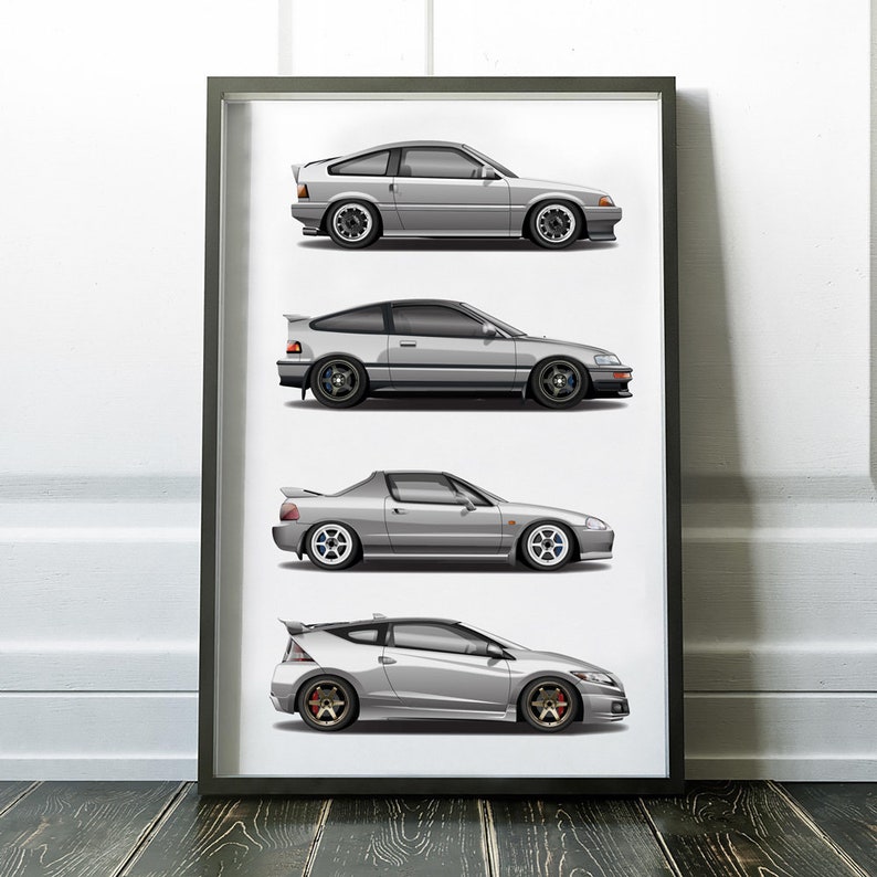 CR-X Civic Del Sol CR-Z Generation Print Sir VTEC Poster - Etsy
