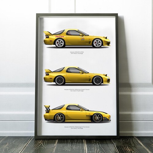 Initial D Ryosuke's Red Sun to Project D RX7 FC Evolution - Etsy