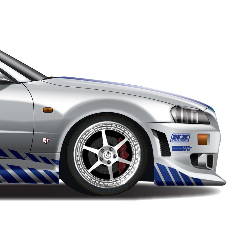 Fast and Furious Car Art Print: Brian O'conner's Iconic Cars - Etsy