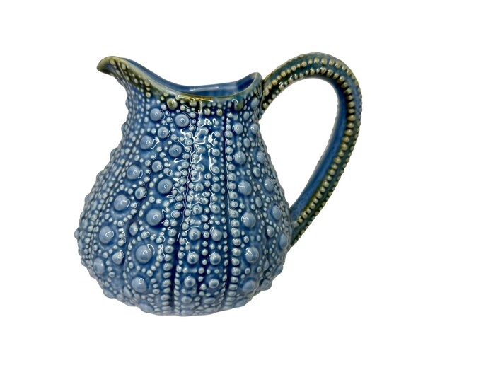 Hand Painted Blue Sea Urchin Design Pitcher Jug Light Blue Bumpy - Etsy