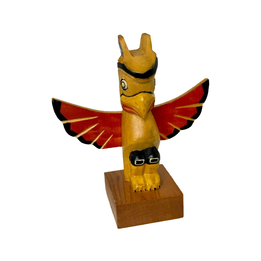 Vintage Handmade Miniature Totem Pole Eagle Signed Walker - Etsy
