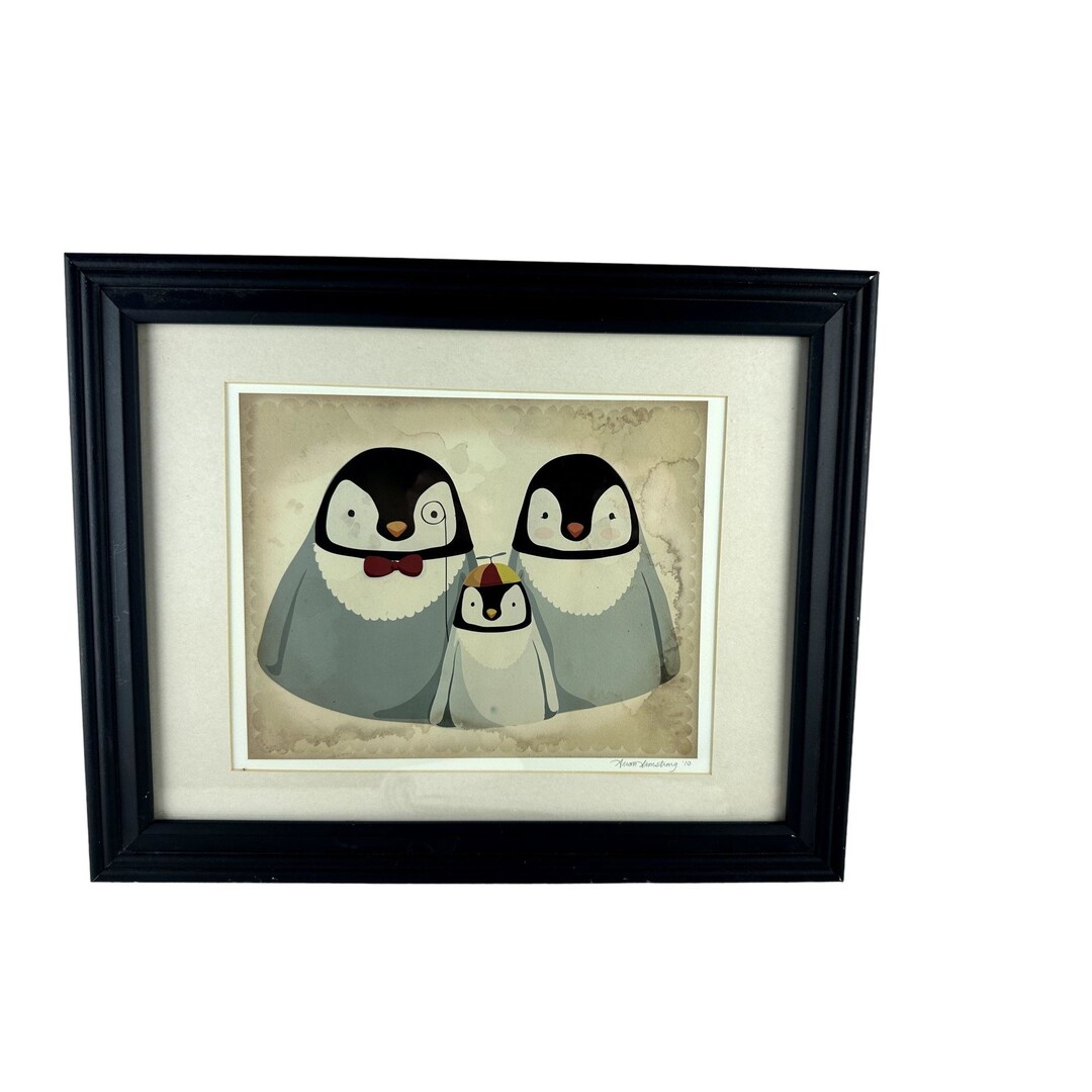 Posh Penguin Family Portrait Print by Susan Armstrong Signed Animals ...