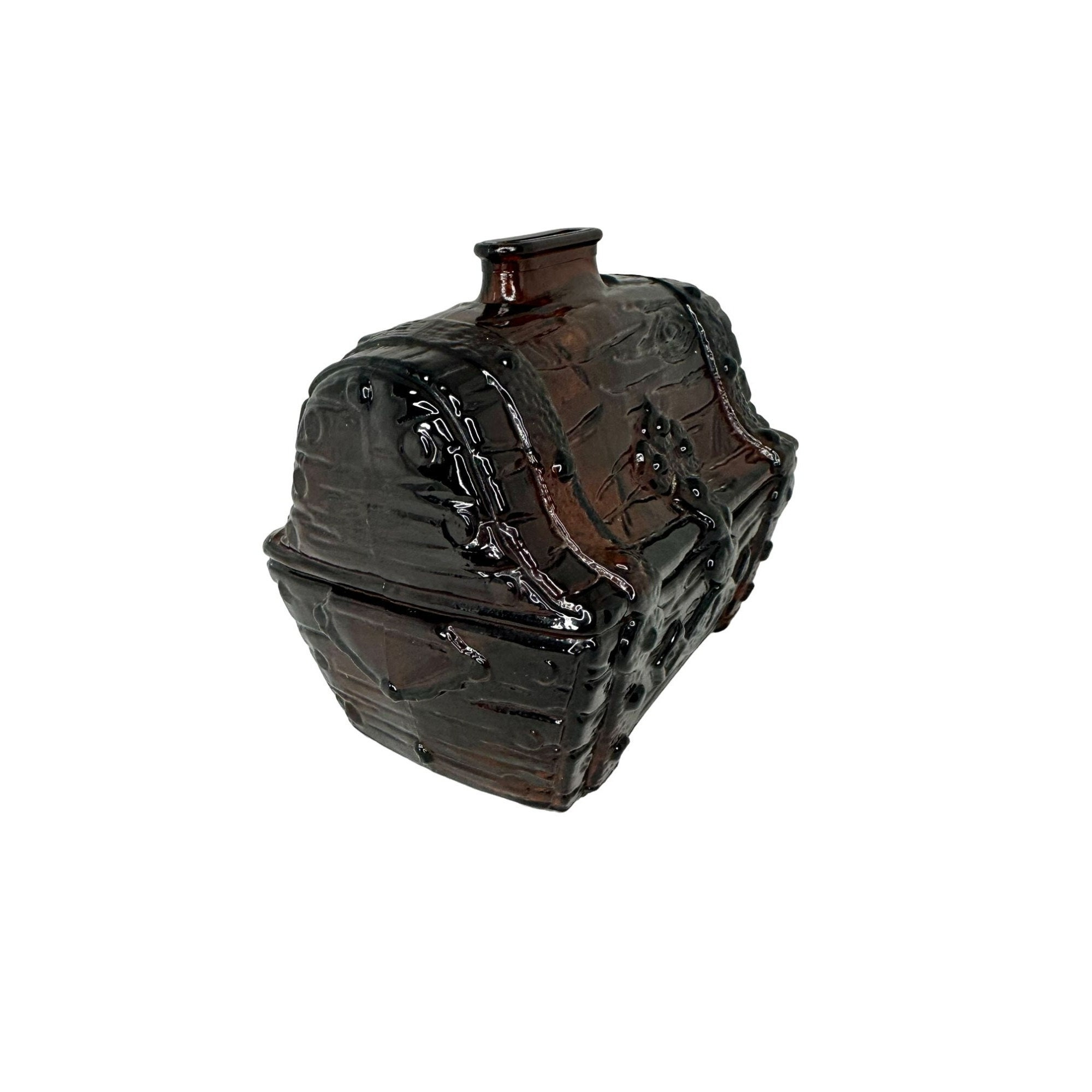 Vintage Amber Glass Treasure Chest Bank - Etsy