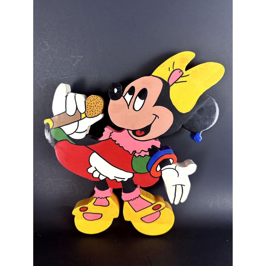 Minnie Mouse Cut Out Wall Laminated Wood Plaque Collectible With ...