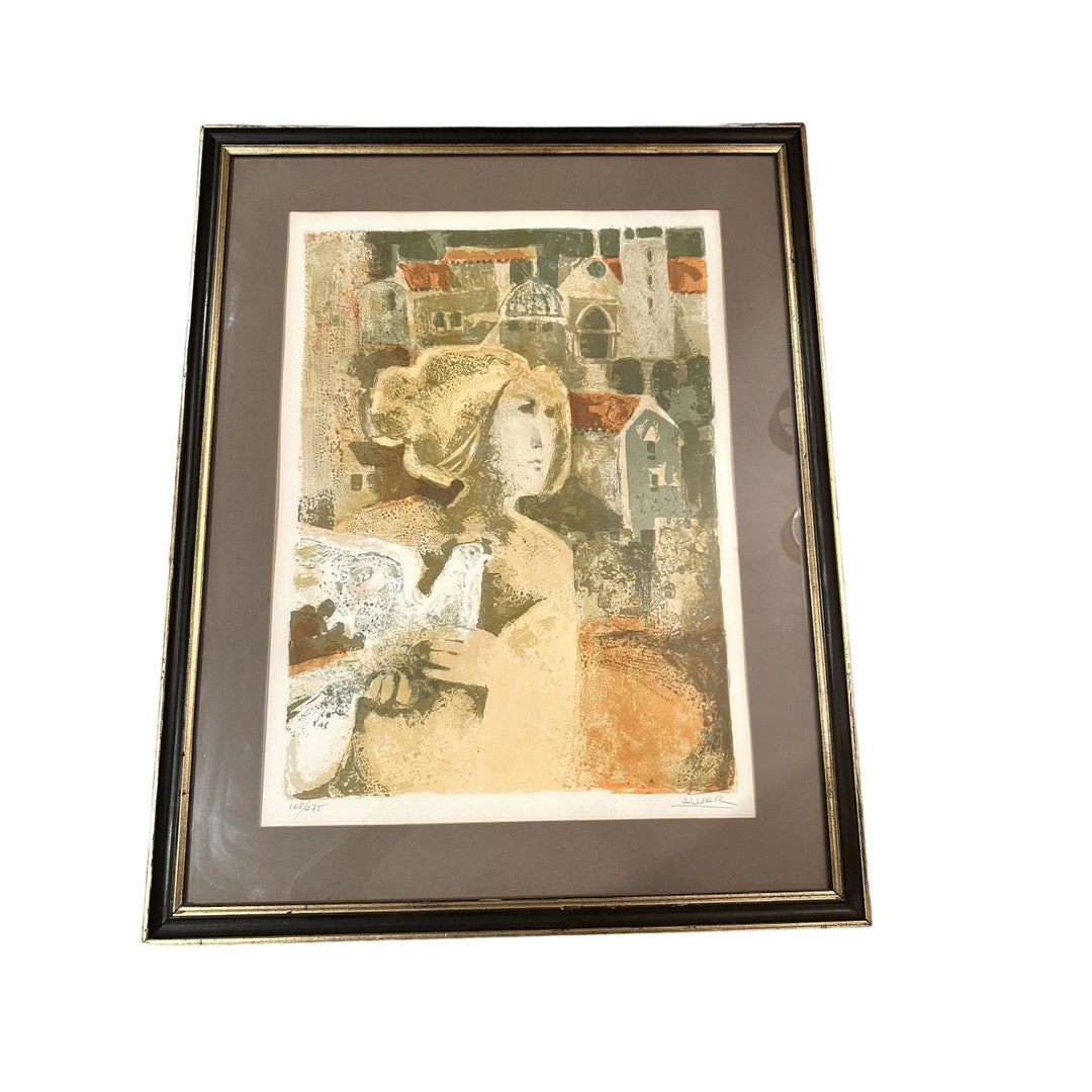 Sunal Alvar Ltd Ed Print Framed Signed Numbered 168/275 Woman With ...