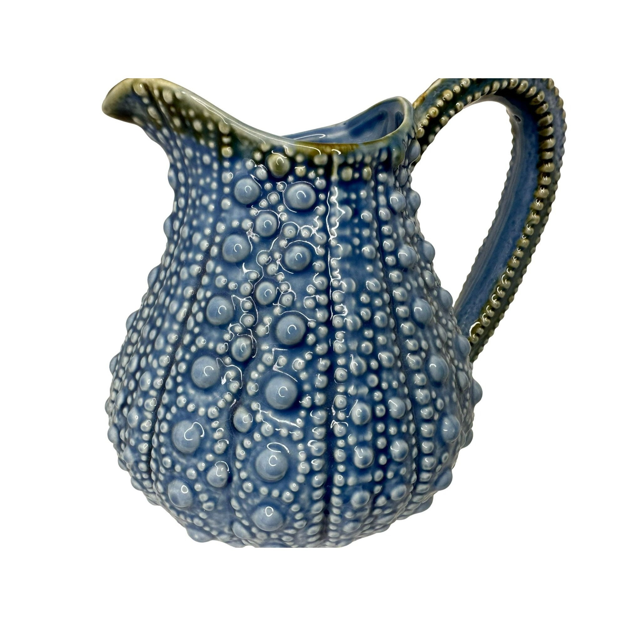 Hand Painted Blue Sea Urchin Design Pitcher Jug Light Blue Bumpy - Etsy
