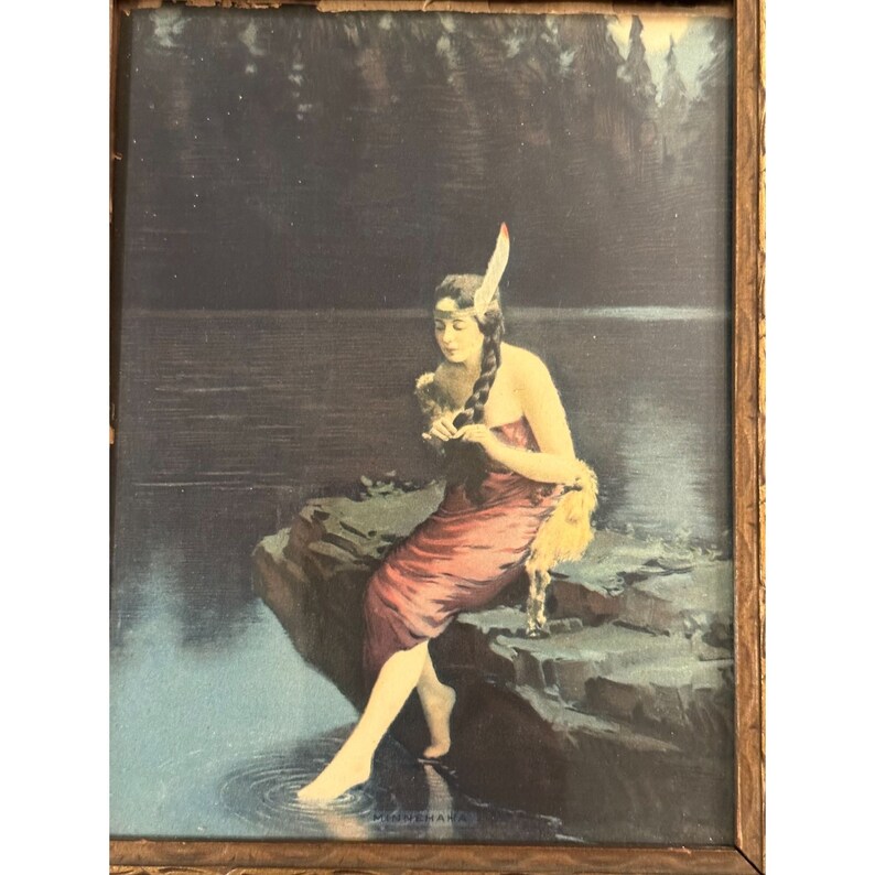 Antique Minnehaha Native American Indian Maiden Woman Art Print James ...