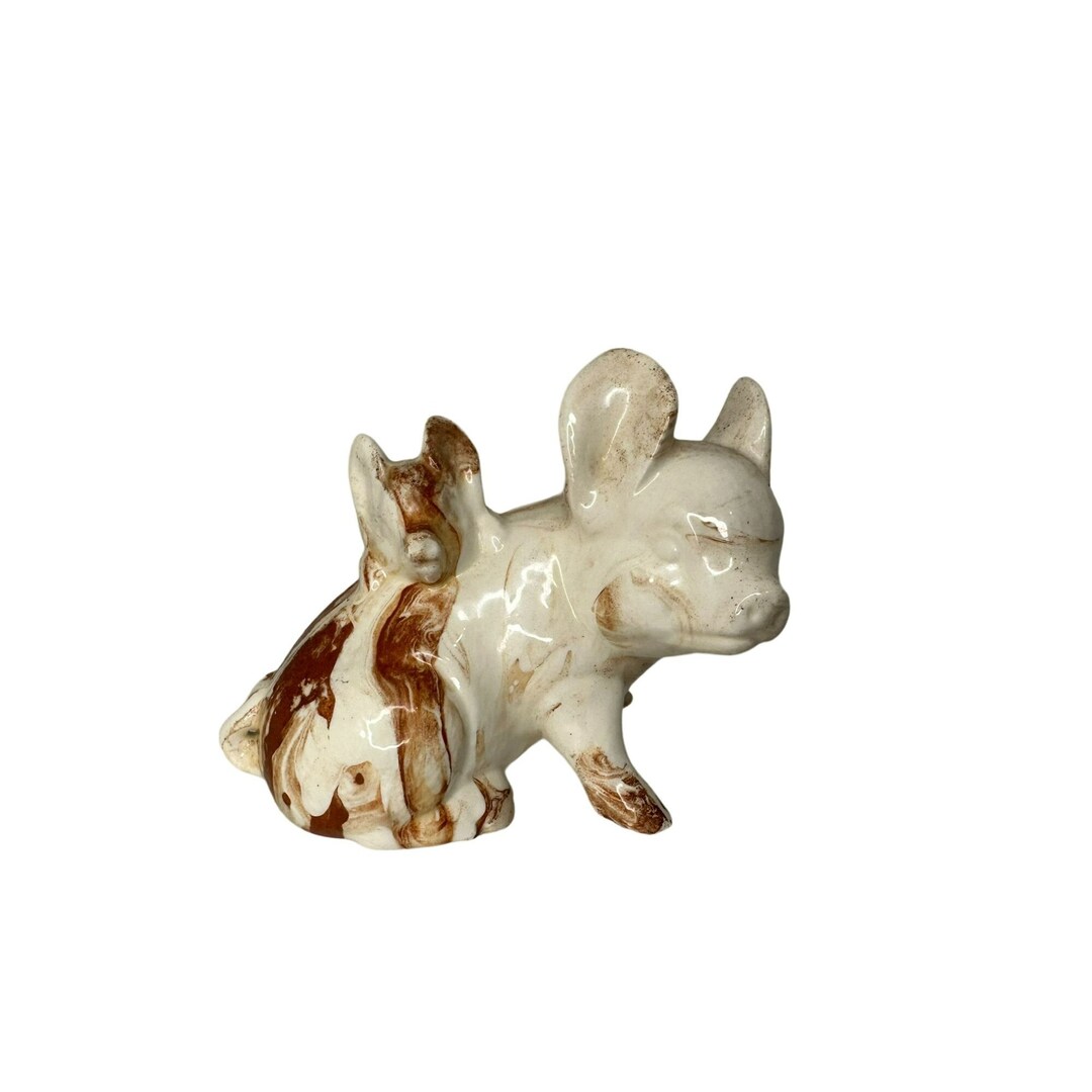 Vintage Possibly Albama Clay Pig and Piglet Figure Carmel Swirl Marked ...