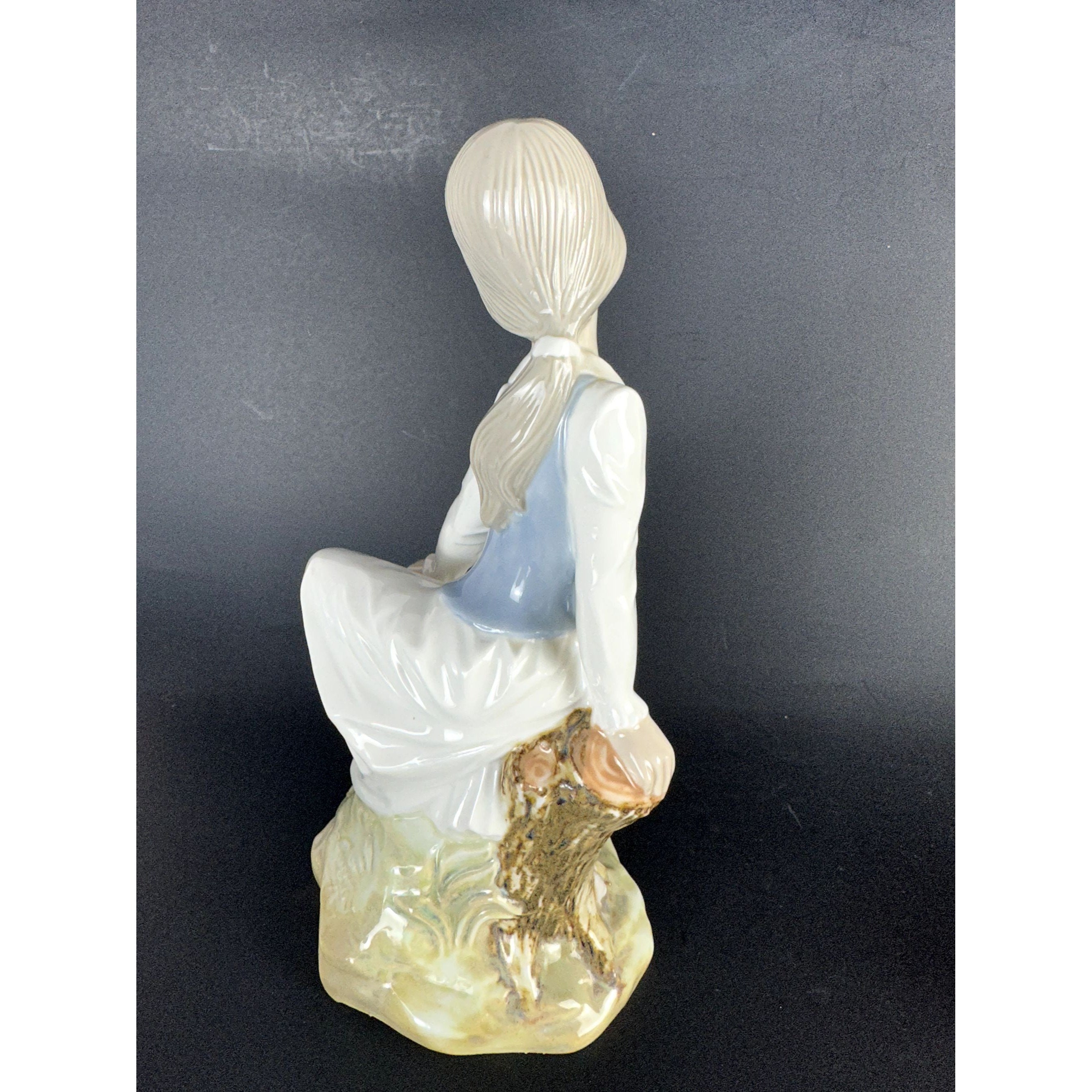 Rare VTG Large Porcelain Figure of Young Girl by Tengra Handmade Spain ...