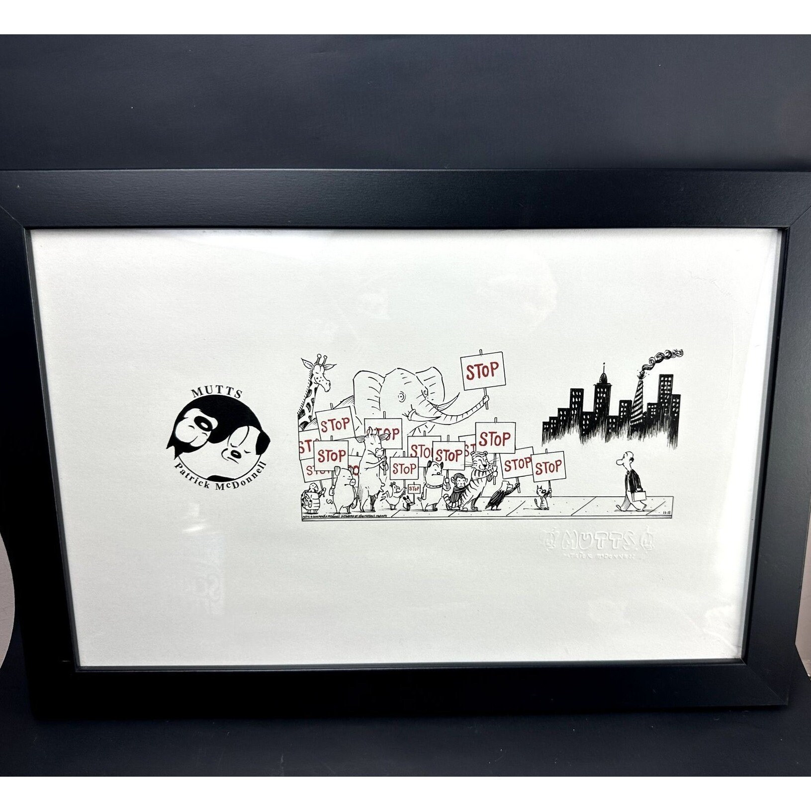 Patrick Mcdonnell Comic Print With Embossed Mark Mutts Animals ...