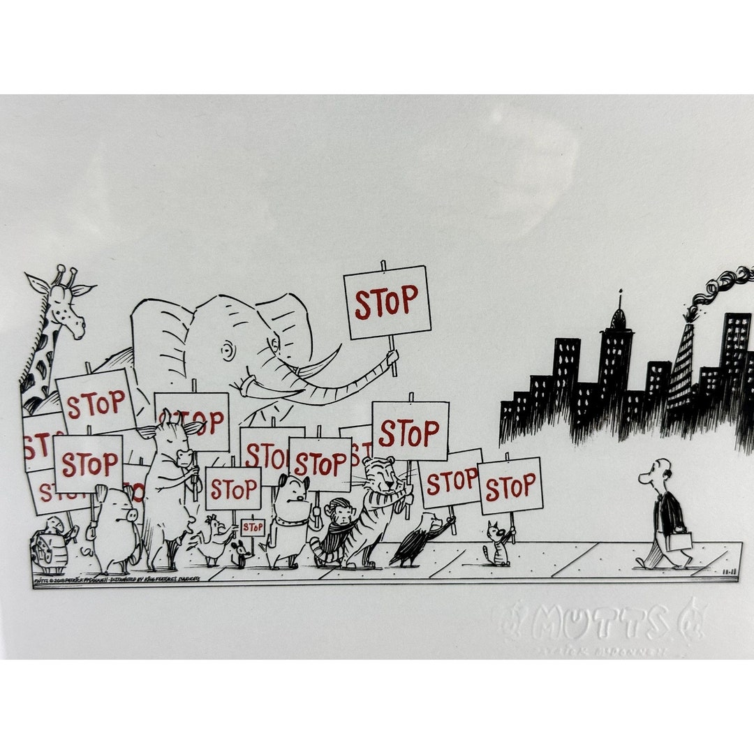 Patrick Mcdonnell Comic Print With Embossed Mark Mutts Animals ...