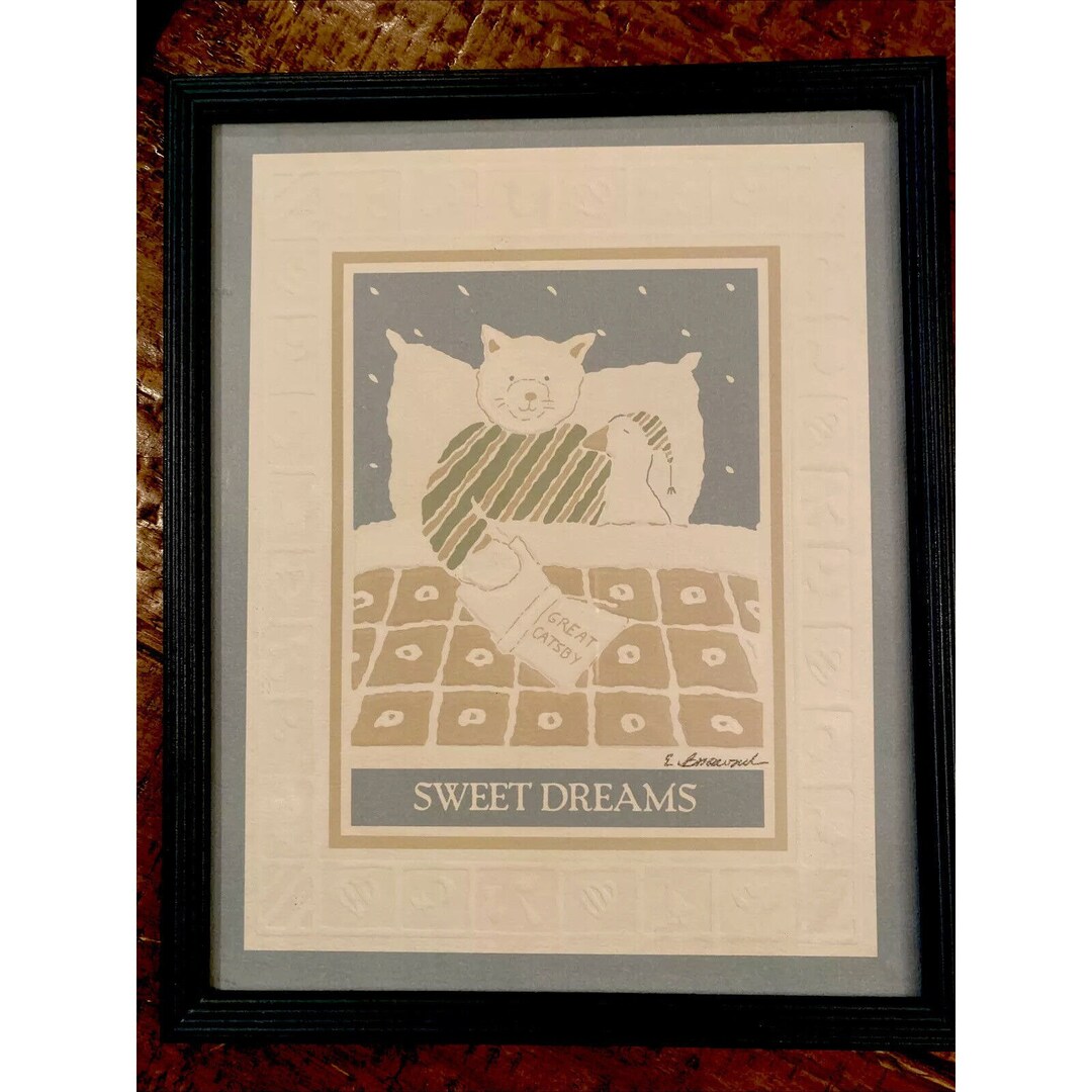 Figi Graphics Vintage Embossed Pressed Paper Art Sweet Dreams Signed ...