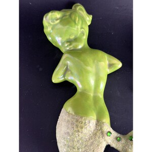 Rare VTG 1950s Chalkware Mermaid Wall Decor Plaques Green Sparkles ...