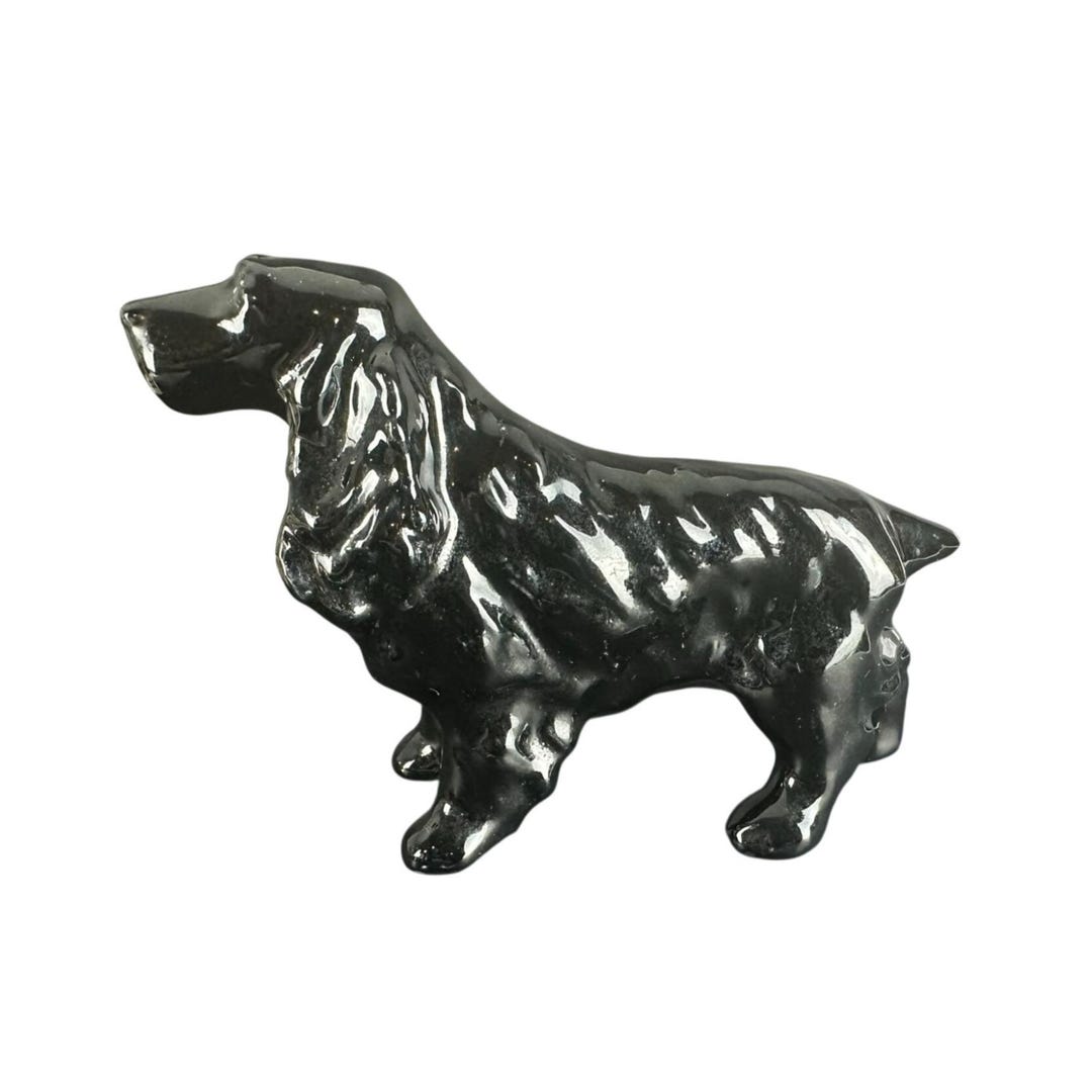 Vtg Hardie Black Ceramic Dog Figurine Cocker Spaniel Collectible Glossy ...