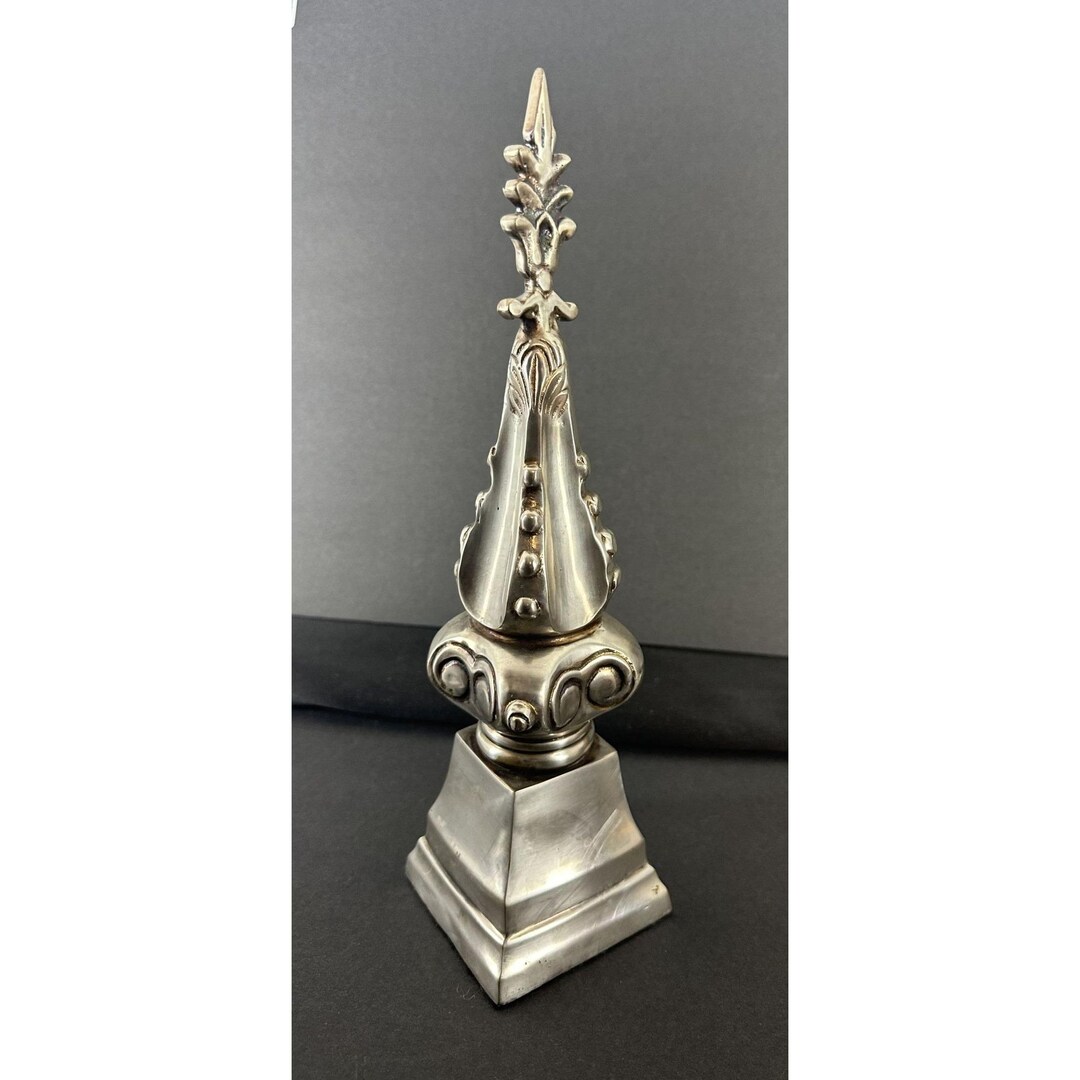 Vintage Finial Obelisk Decorative Shelf Ornament Home Accents Metal ...