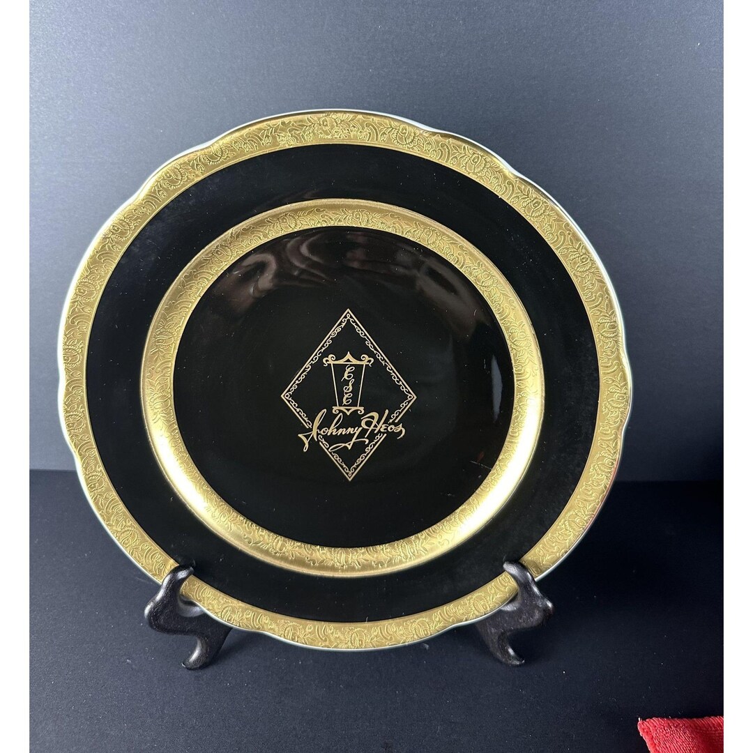 Jackson China Johnny Hess Black & Gold Vintage Dinner Plate 10.5" - Etsy
