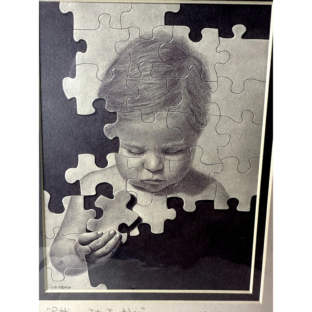 Putting It Together JD Hillberry Drawing Print Signed Baby Development ...