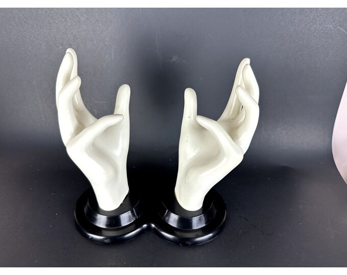 Vintage 1990s Plastic Display Hands, Double Mannequin Life Sized Hands ...