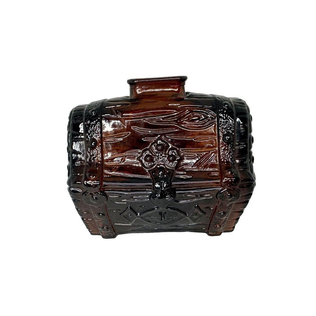 Vintage Amber Glass Treasure Chest Bank - Etsy