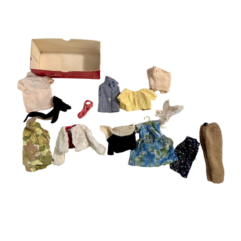 1964 Vintage Barbie Case American Girl & Pull String Clothes - Etsy