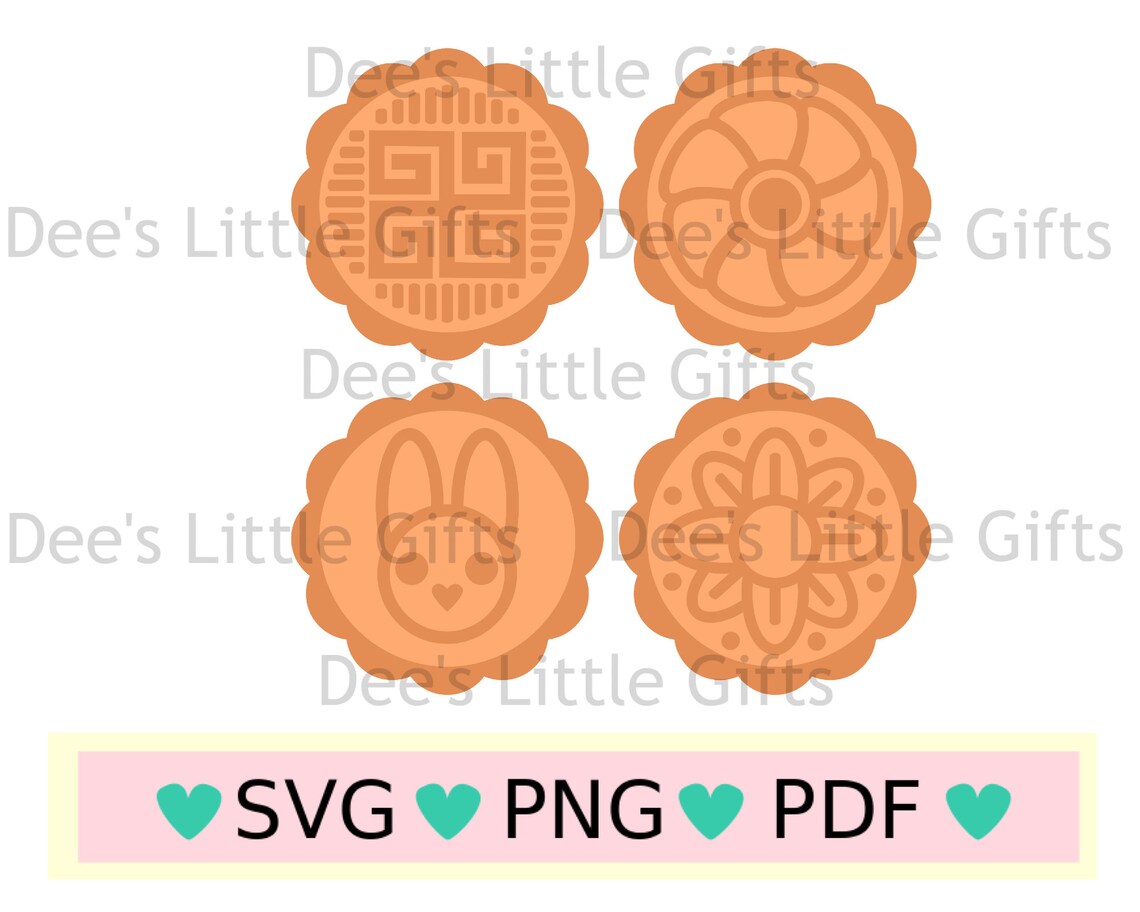 Mooncakes Digital Cut File SVG, PNG, PDF Digital Download for Cricut ...