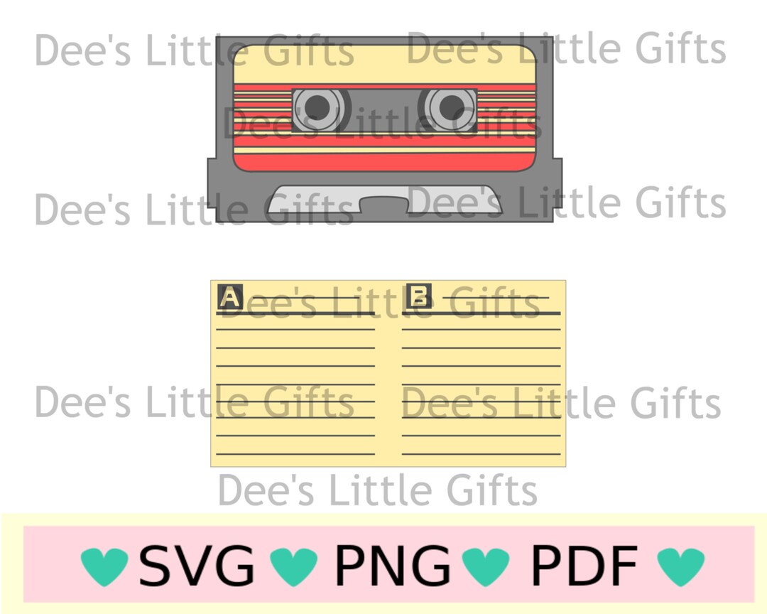 Cassette Tape Digital Cut File SVG, PNG, PDF Digital Download for ...