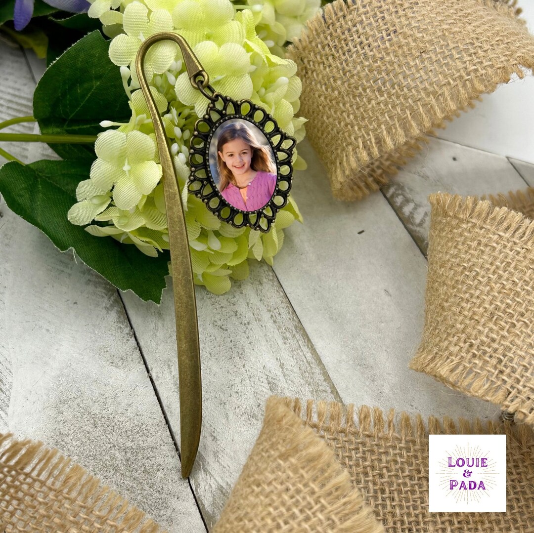 Antique Bronze Photo Bookmark: Custom Oval Charm, Memorial Gift - Etsy