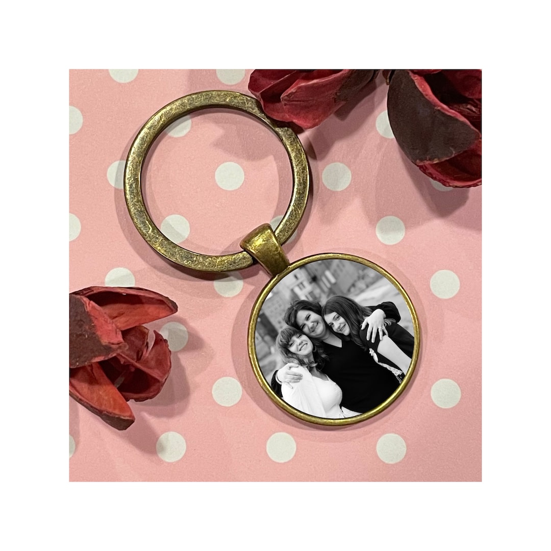 Round Photo Keychain/ Custom Photo Keychain/ Christmas Gift ...