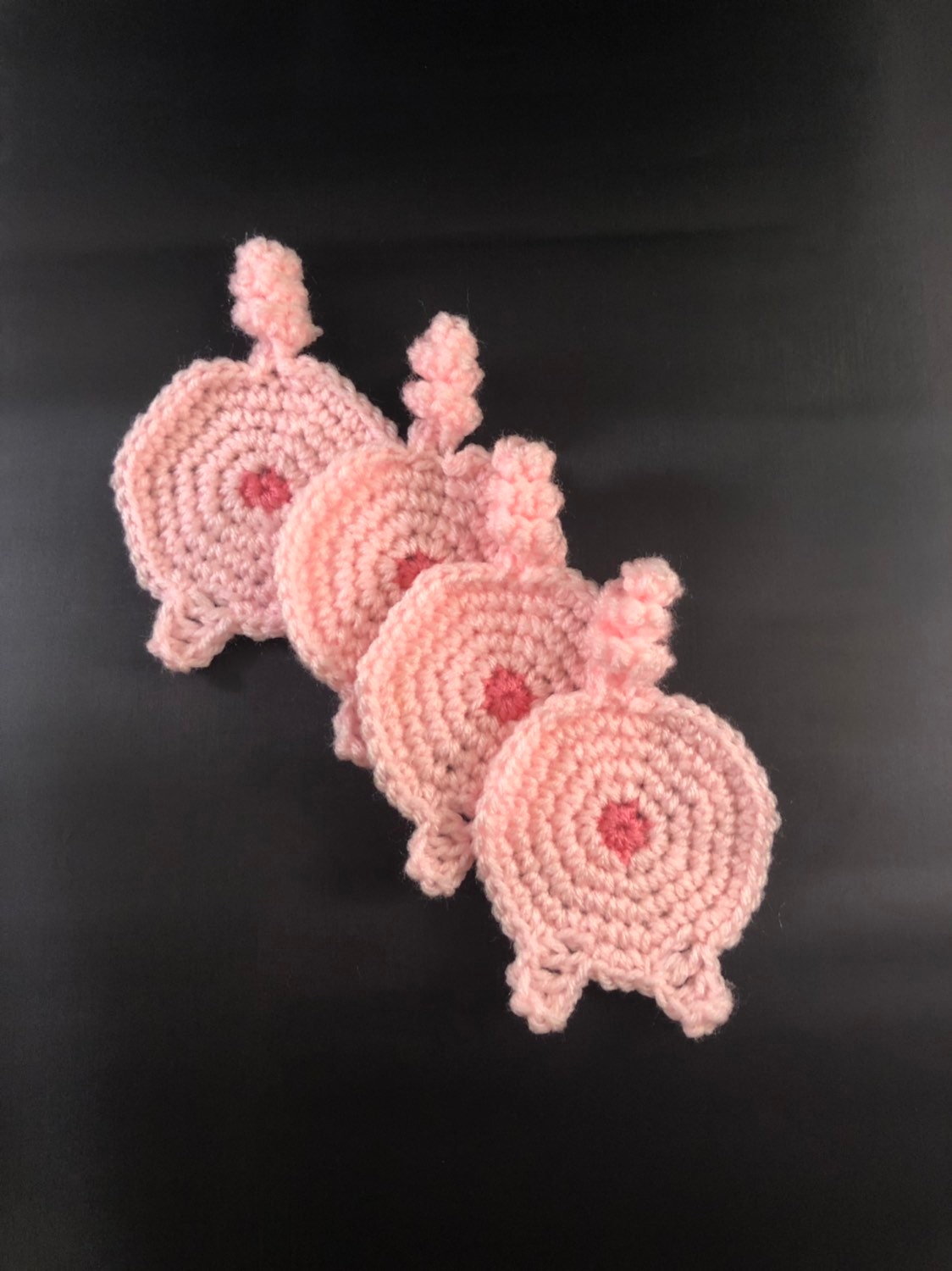 Crochet Pig Butt Coasters, Set of 4 Coasters - Etsy