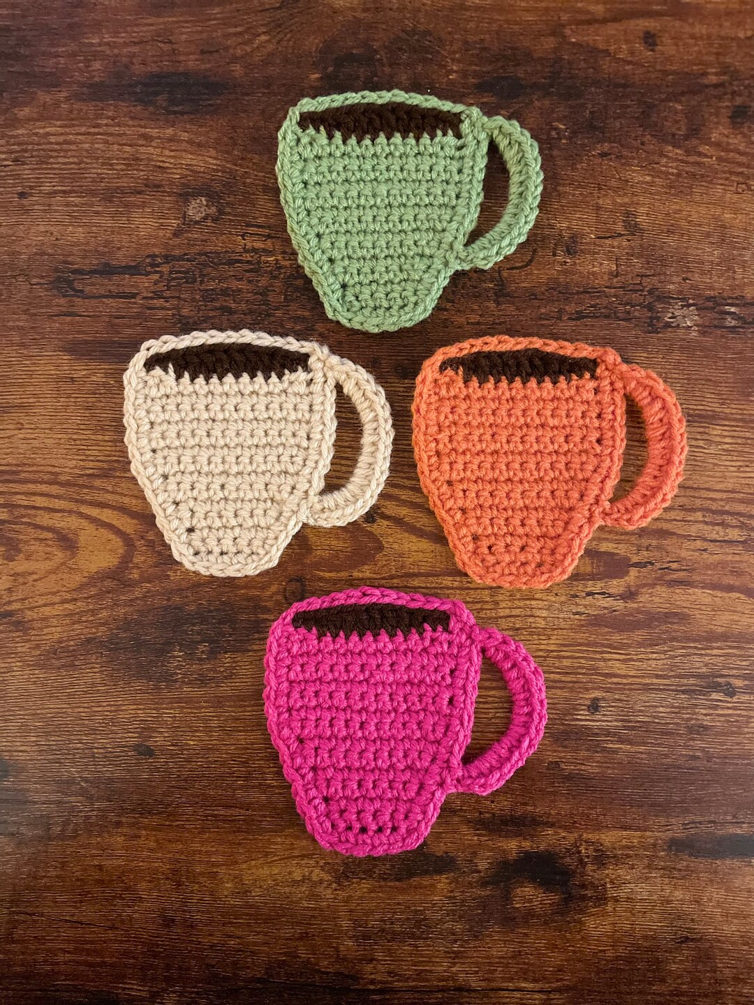 Crochet Coffee Mug Coasters, Set of 4 Coasters - Etsy