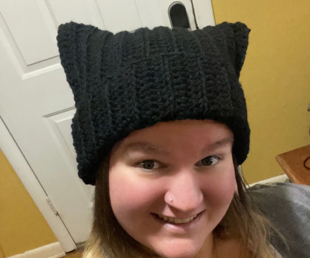 Made to Order: Crochet Cat Ear Hat, Custom Color Cat Ears Beanie. - Etsy
