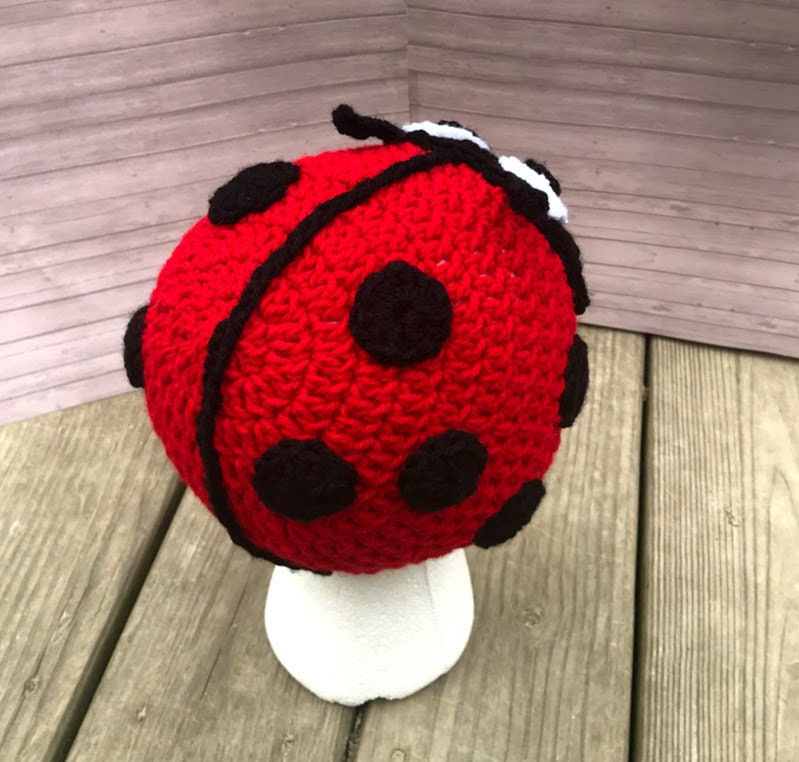 Crochet Lady Bug Beanie Hat - Etsy
