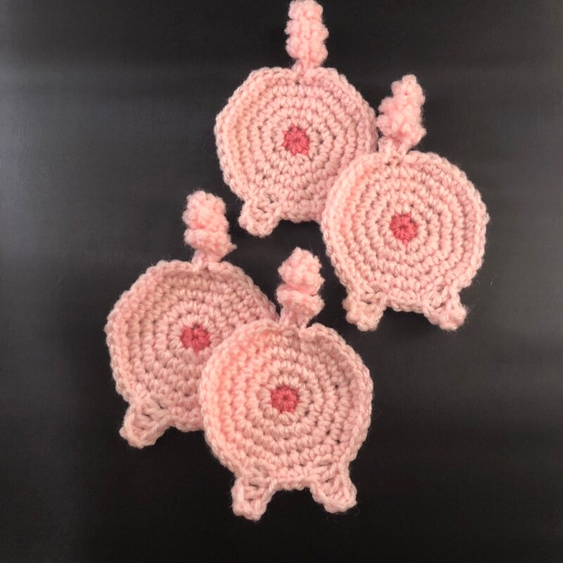 Crochet Pig Coasters - Etsy