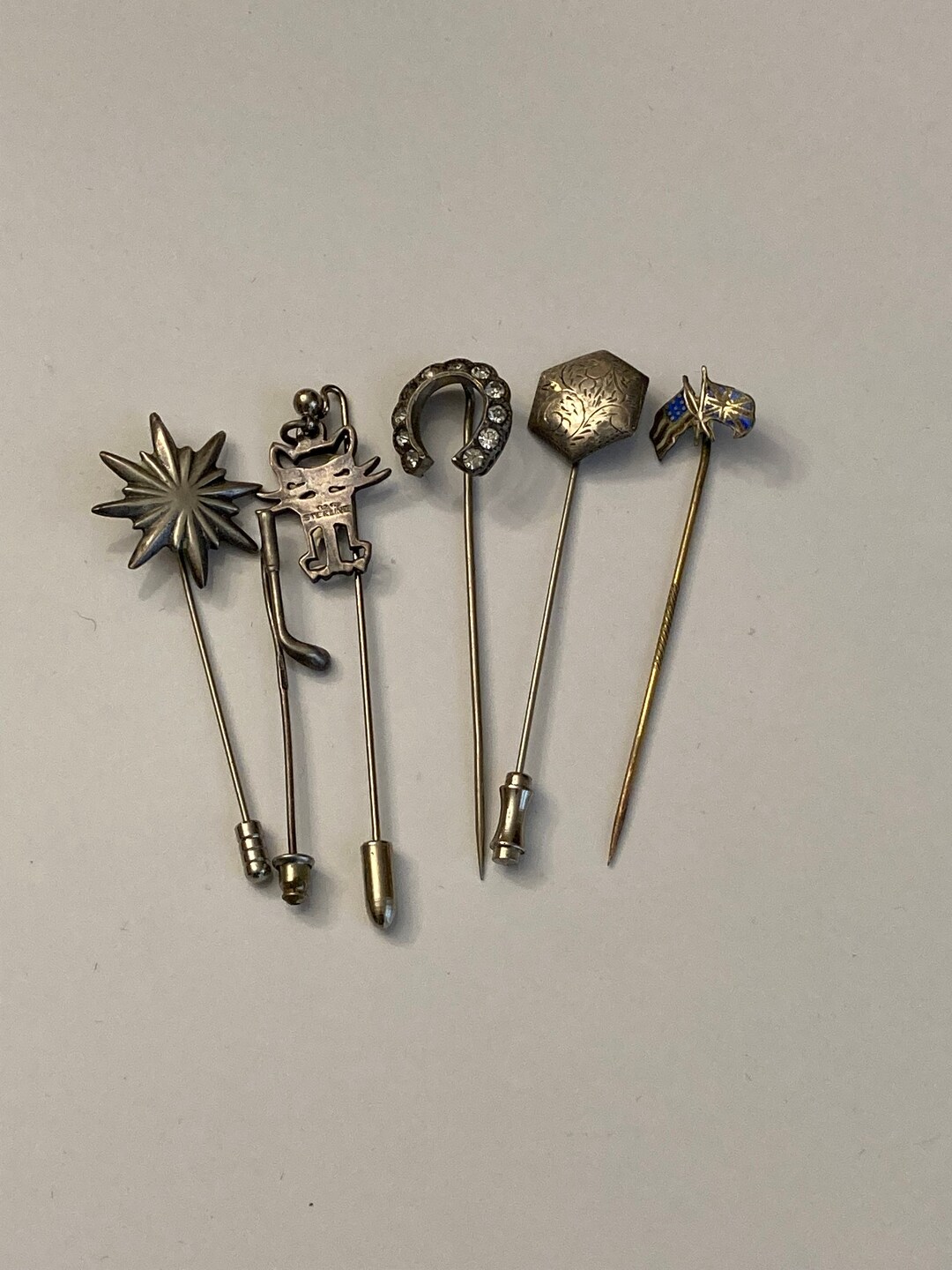 Vintage Assorted Sterling Silver Stick Pins - Etsy