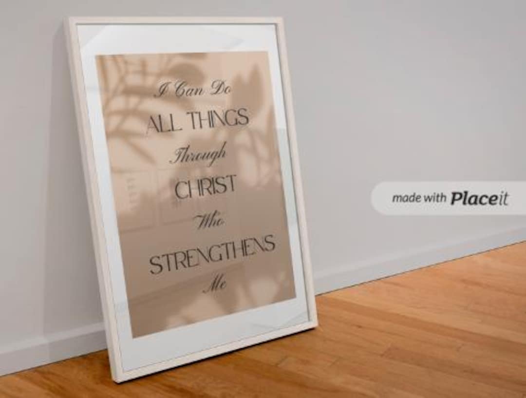 Printable Bible Verse Strength in Christ Faith Baby Nursery Wall Art ...