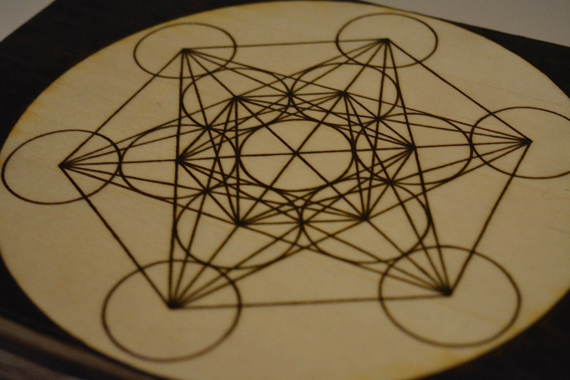 Metatron’s Cube Large Wooden Keepsake Box, Hand Burnt Pyrography Gift ...