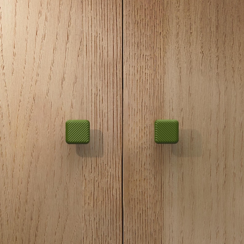 Modern Geometric 3D Printed Furniture Knob – Minimalist Wave Design ...