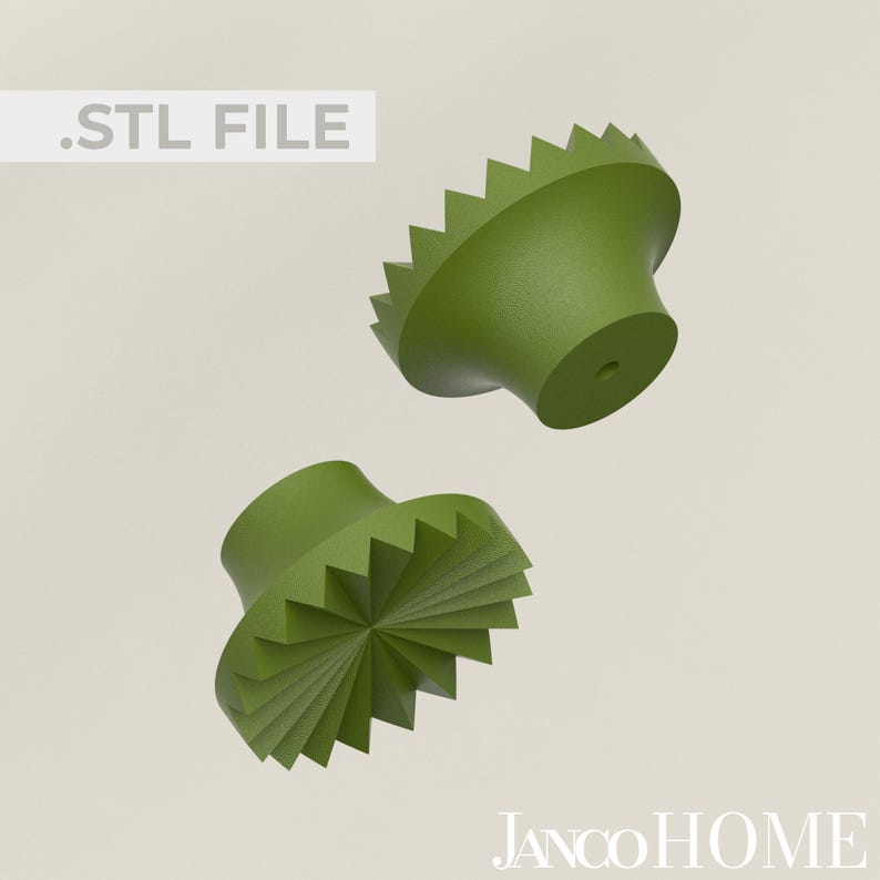 Sunburst Geometric 3D Printed Furniture Knob – Art Deco Style Drawer ...