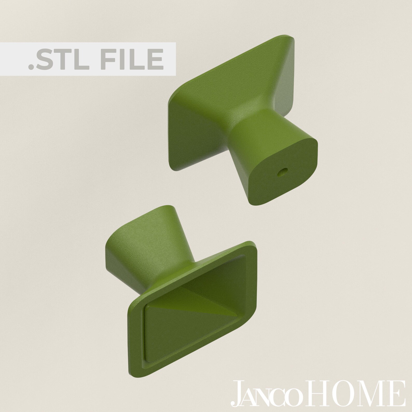 Square Minimalist 3D Printed Furniture Knob – Modern Drawer Pull With ...