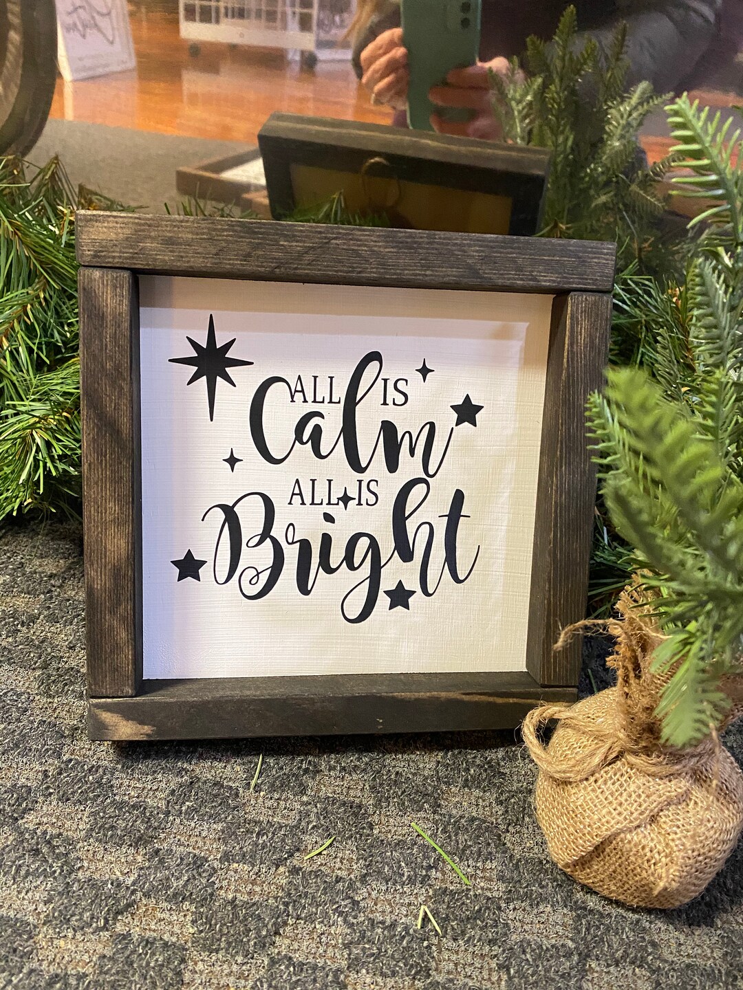 All is calm all is bright, holiday decoration, Christmas decor, home ...