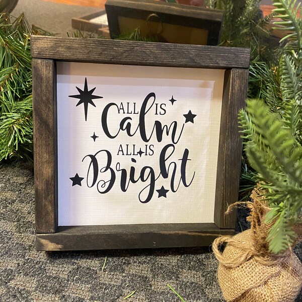 All is Calm All is Bright Sign - Etsy