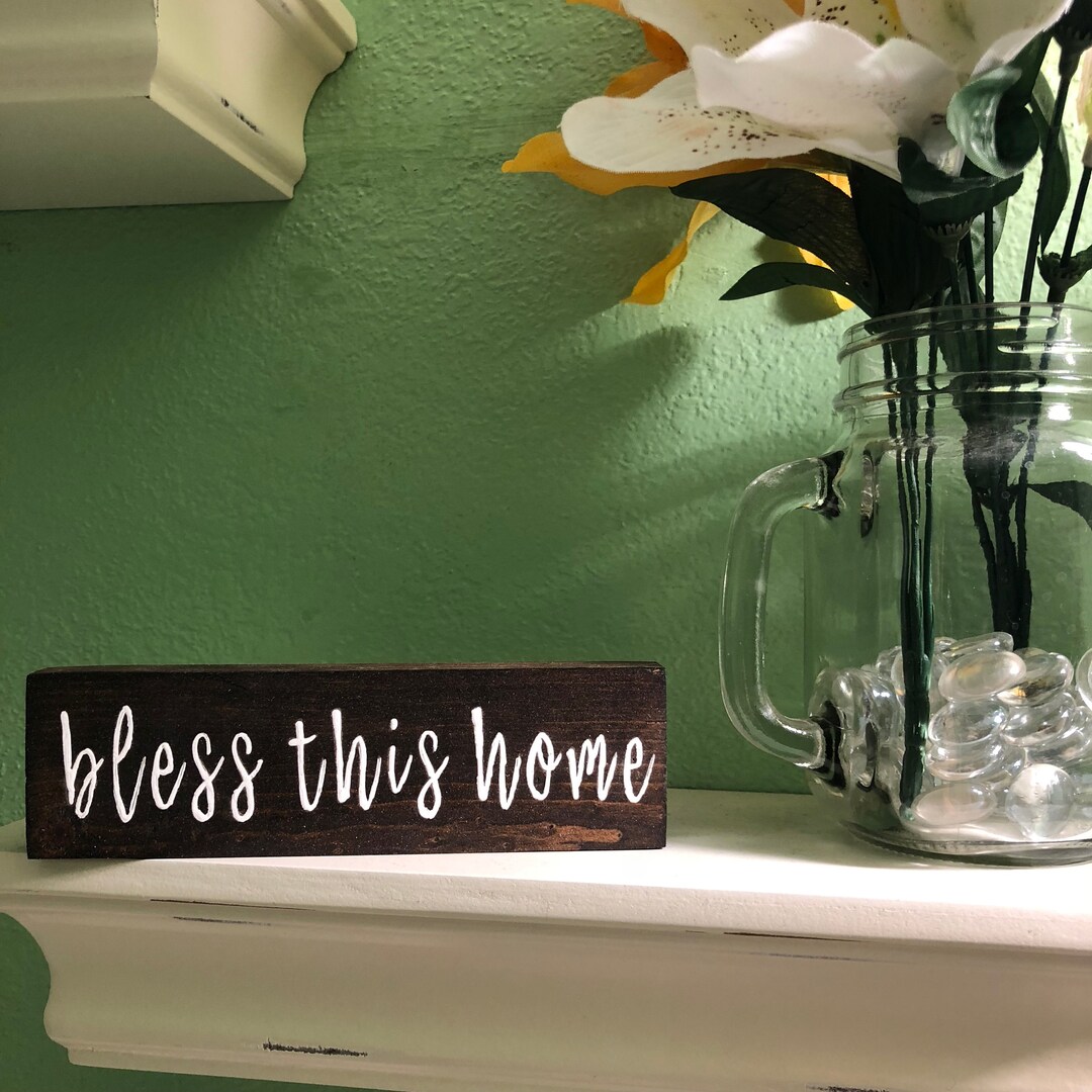 Bless This Home Sign, Home Decoration, Wooden Decoration, Shelf ...
