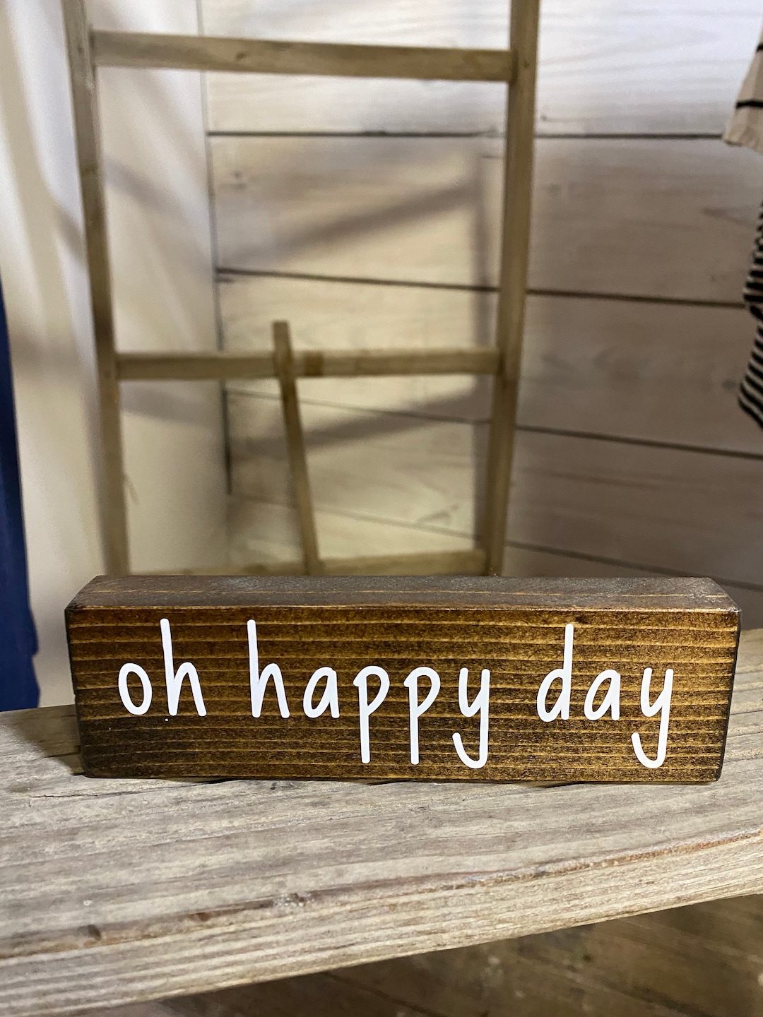Oh Happy Day Sign, Home Decoration, Wooden Decoration, Shelf Decoration ...