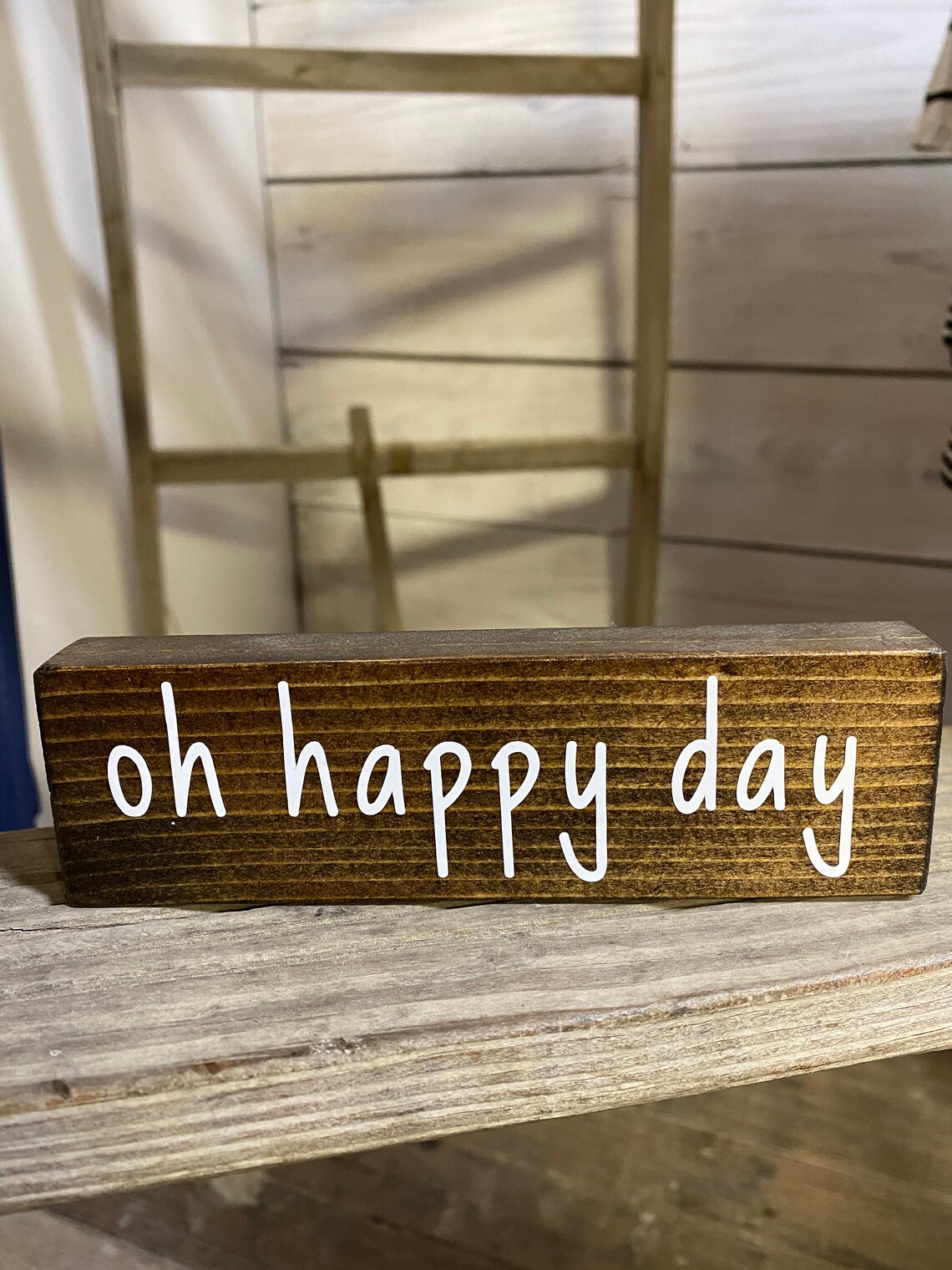 Oh happy day sign home decoration wooden decoration shelf - Etsy Italia