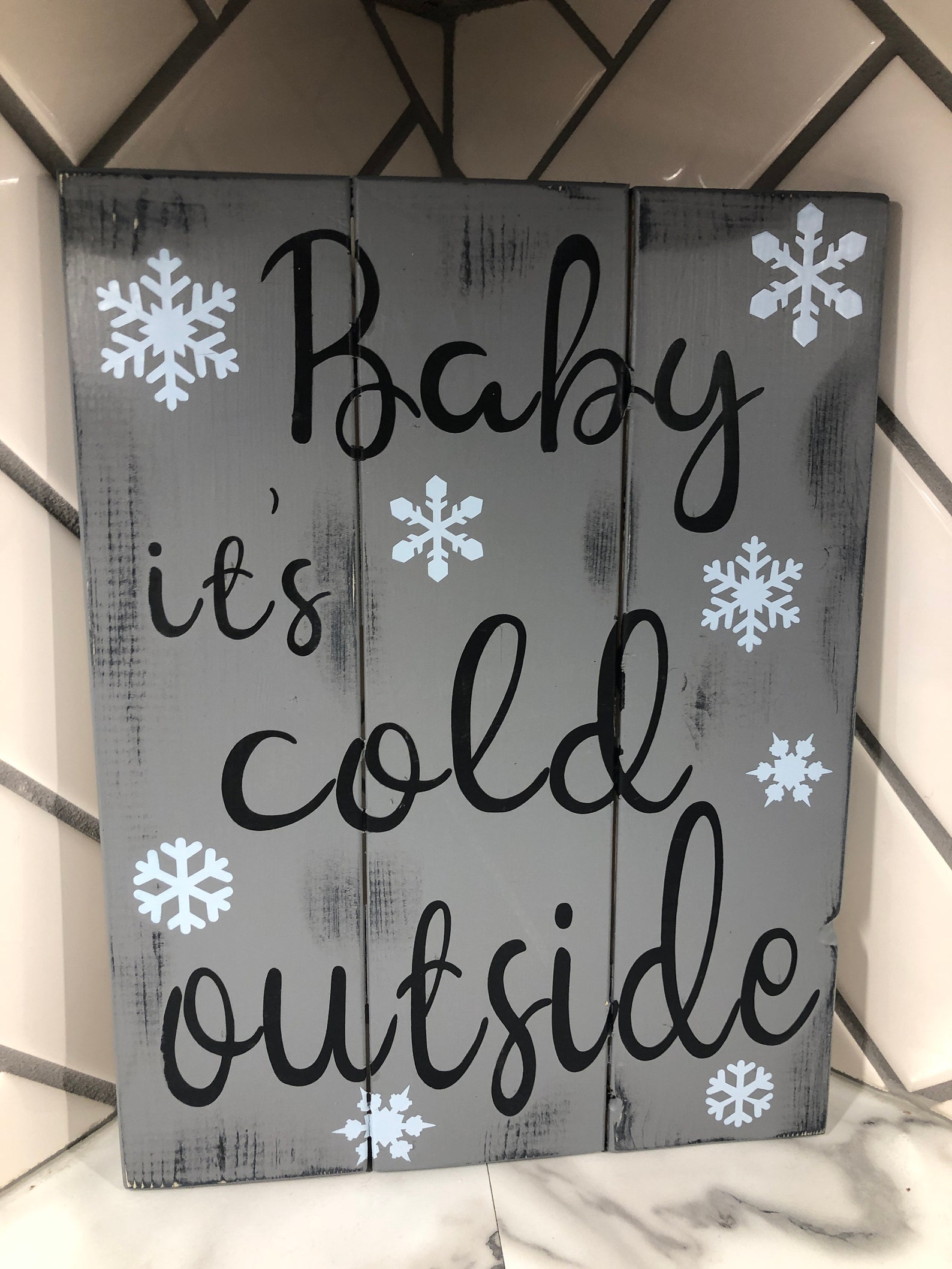 Baby It's Cold Outside, Holiday Decoration, Winter Decoration, Handmade ...