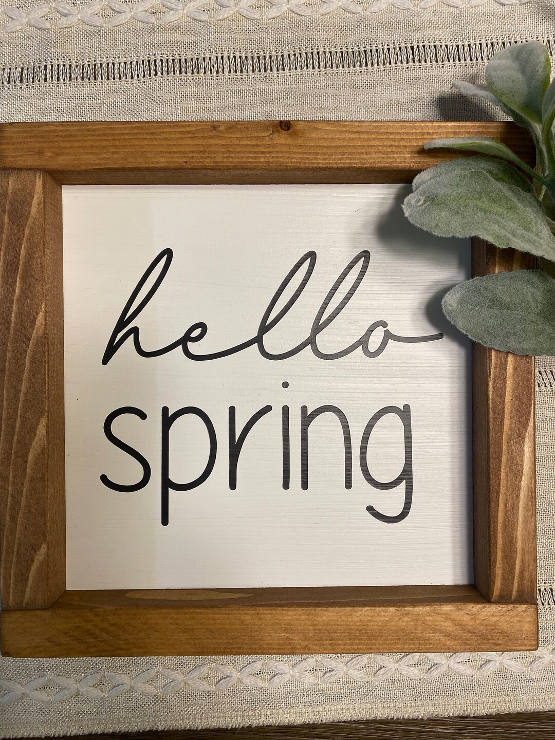 Hello Spring Sign, Spring Decor, Handmade Sign, Wooden Sign, Home Decor ...
