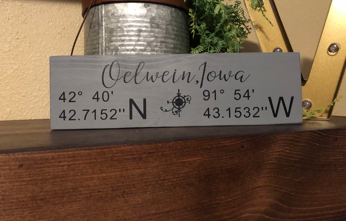 Longitude and Latitude Sign Horizontal Geographical | Etsy