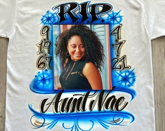 Airbrushed Memoriam Photo Transfer Cut-out Design Long Live in Loving ...