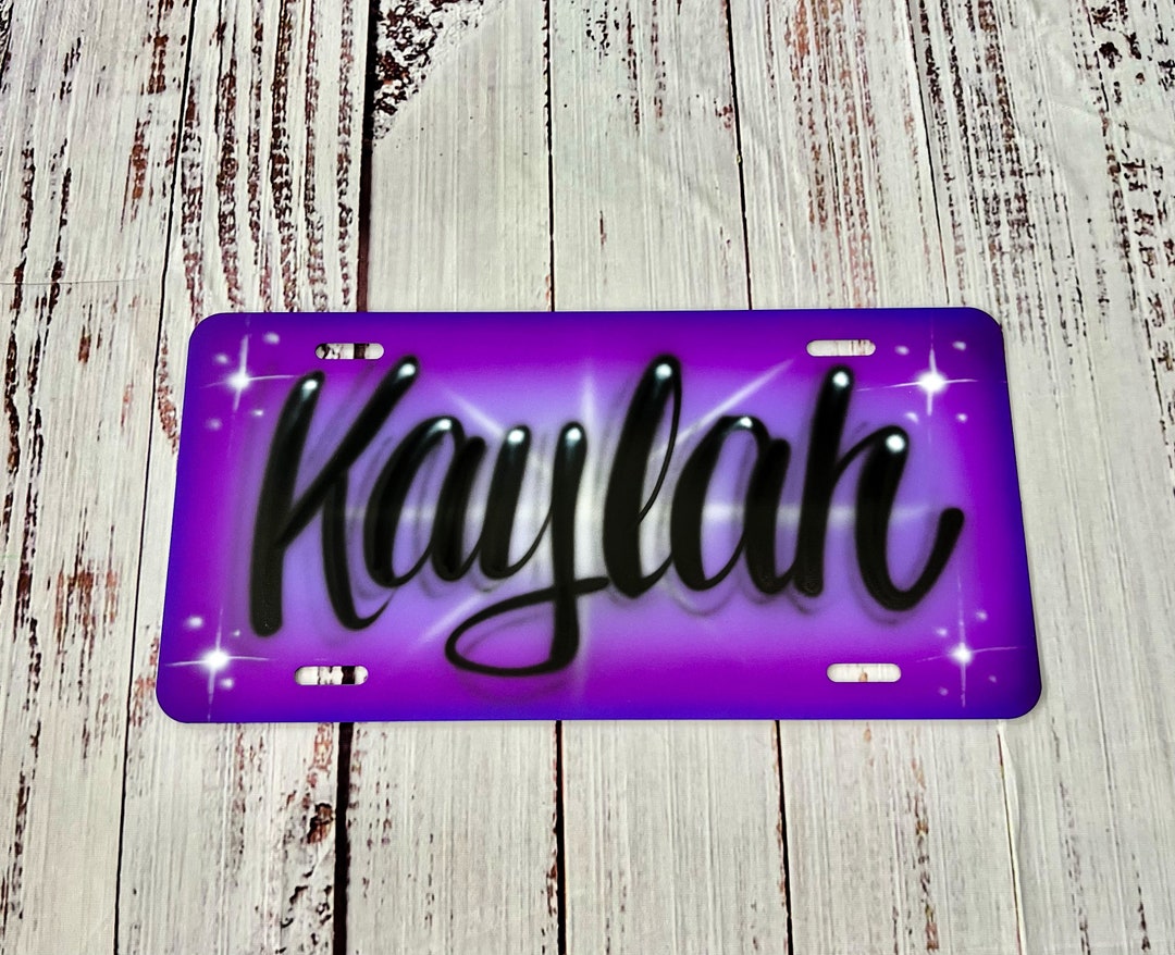Custom Airbrushed License Plate: Personalized Car Tag, Wall Art - Etsy