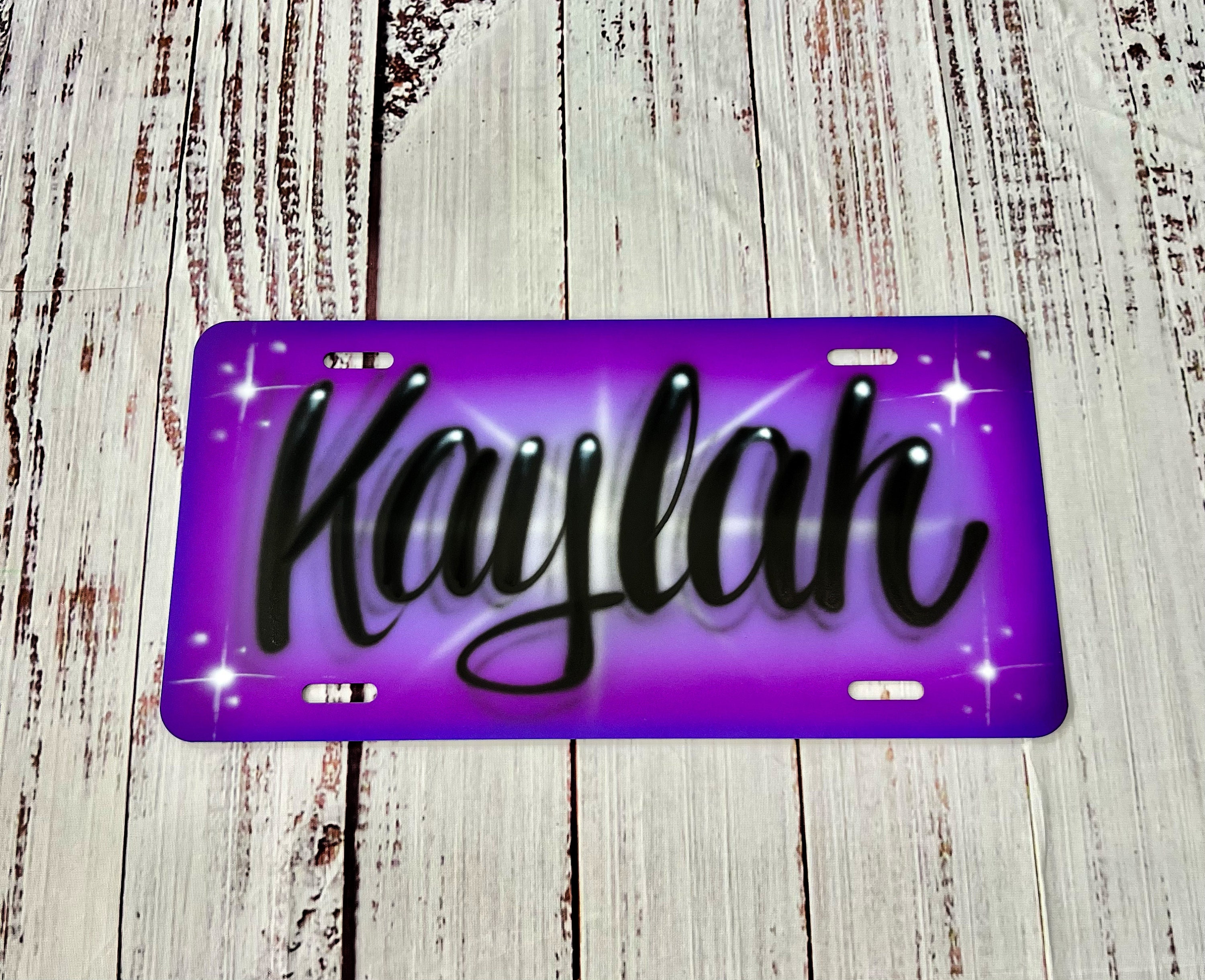 Custom Airbrushed License Plate: Personalized Car Tag, Wall Art - Etsy